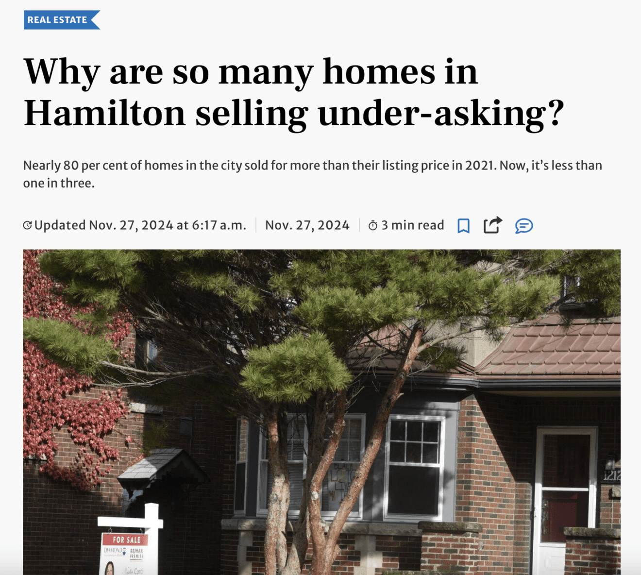Why are so many homes in Hamilton selling under-asking?
